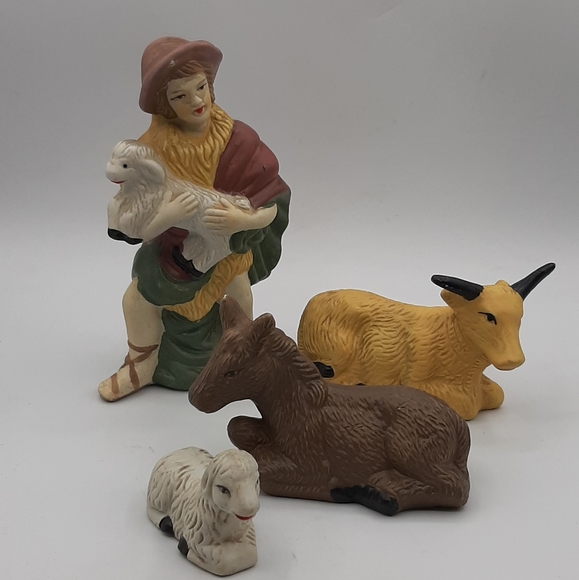 Vintage Shepherd & Animals Nativity | Holiday | Vintage Nativity ...